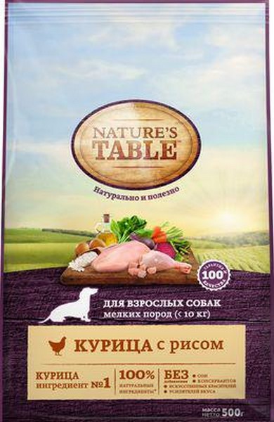 Natures Table / Сухой корм Нейчерс Тейбл для взрослых собак Мелких ...