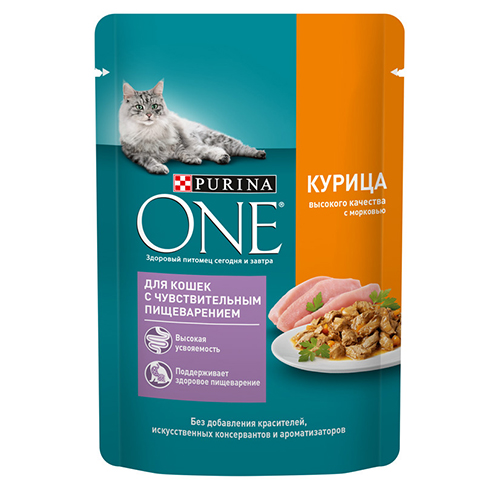 PURINA ONE SENSITIVE / Влажный корм Паучи Пурина УАН для взрослых кошек ...